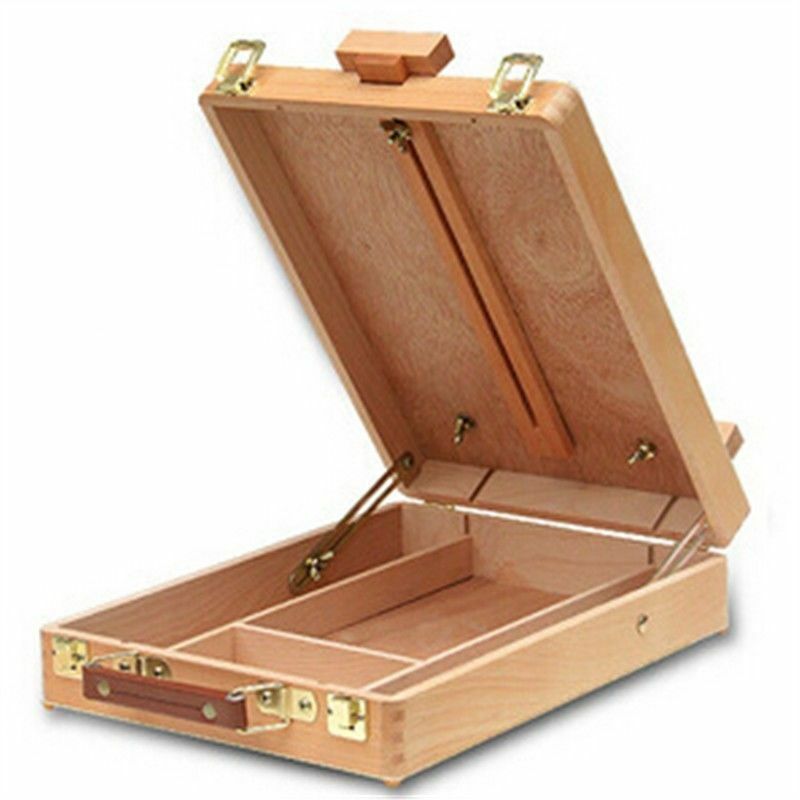 Madera Dura Portátil Caja Caballete Pintura Multifuncional Pintura Mal